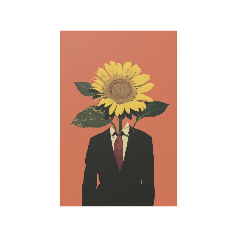 Sunflower Wall Art Sunflower Man Print Funny Poster Strange Wall Art - Etsy