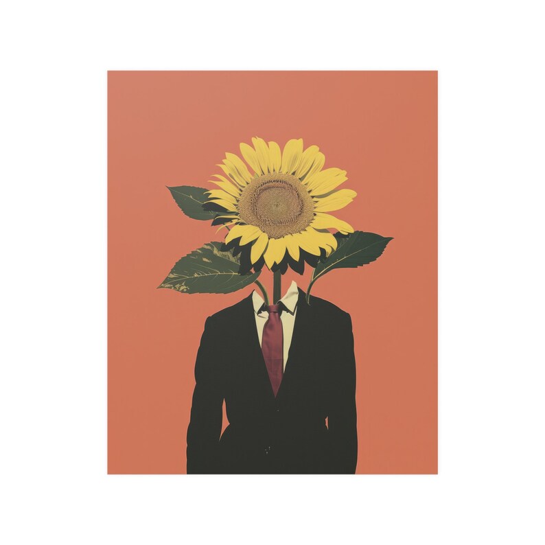 Sunflower Wall Art Sunflower Man Print Funny Poster Strange Wall Art - Etsy