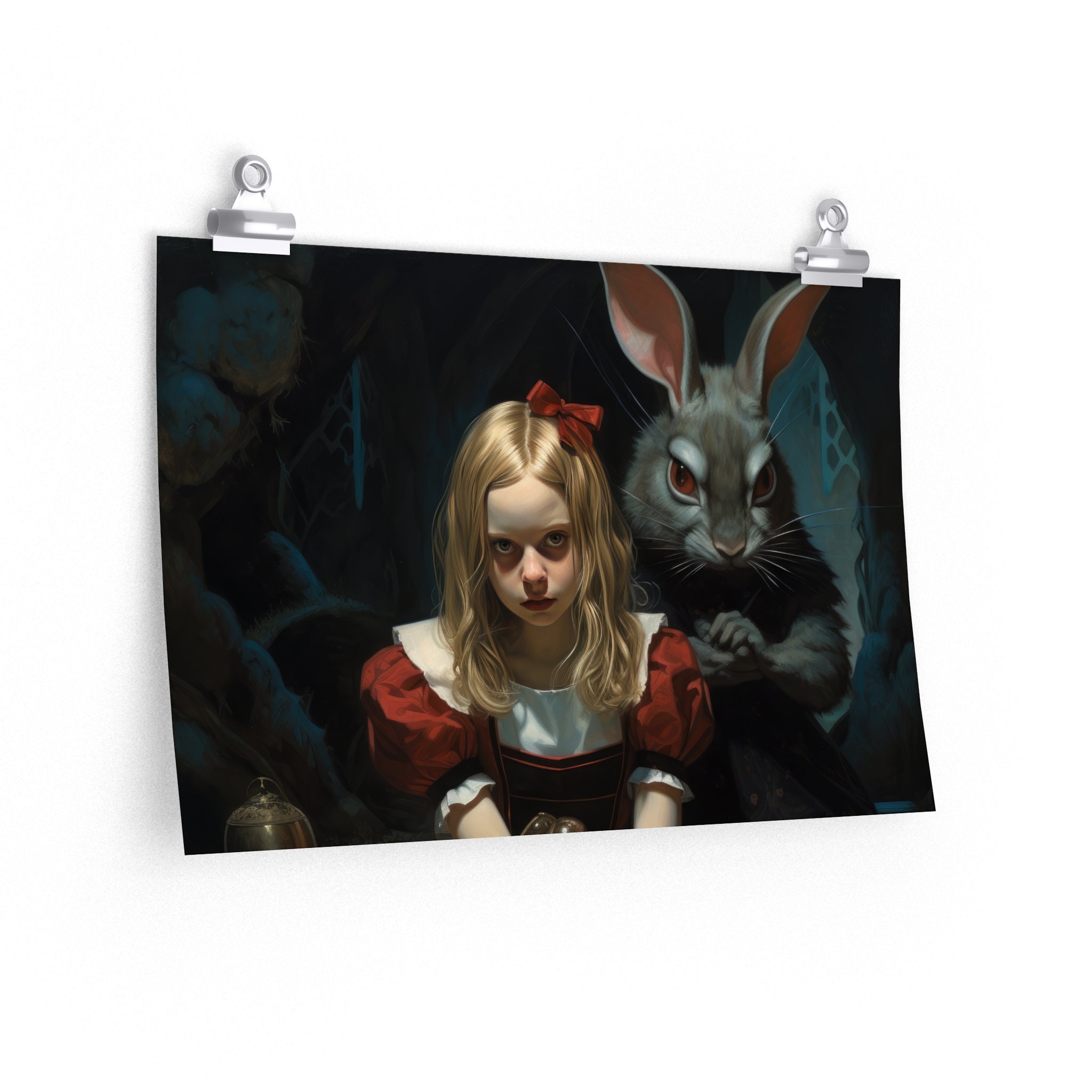Alice in Wonderland Poster, Sad Alice and Rabbit Poster, Angry Alice ...