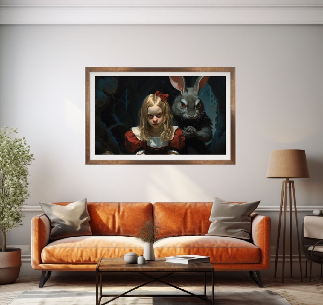 Alice in Wonderland Poster, Sad Alice and Rabbit Poster, Angry Alice ...