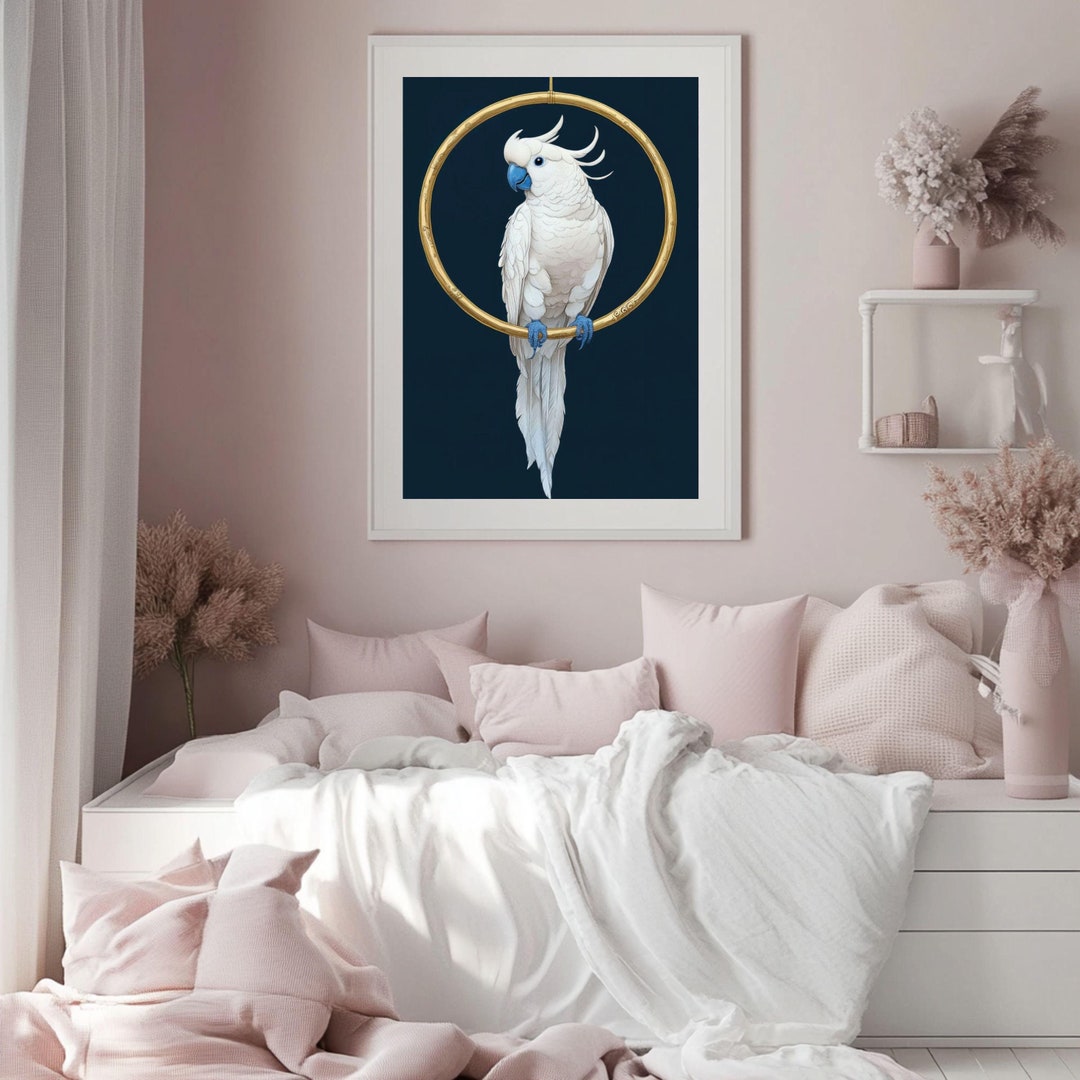 Cockatoo Poster Wall Art, Bird Lovers Gift, Parrot Wall Art, Bird Art ...