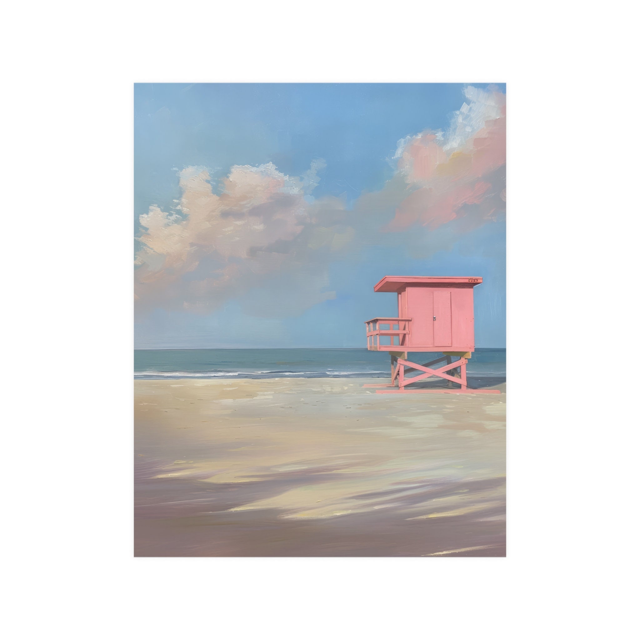 Ocean Beach Wall Art Lifeguard Tower Print Sea Art Poster Beach Print ...