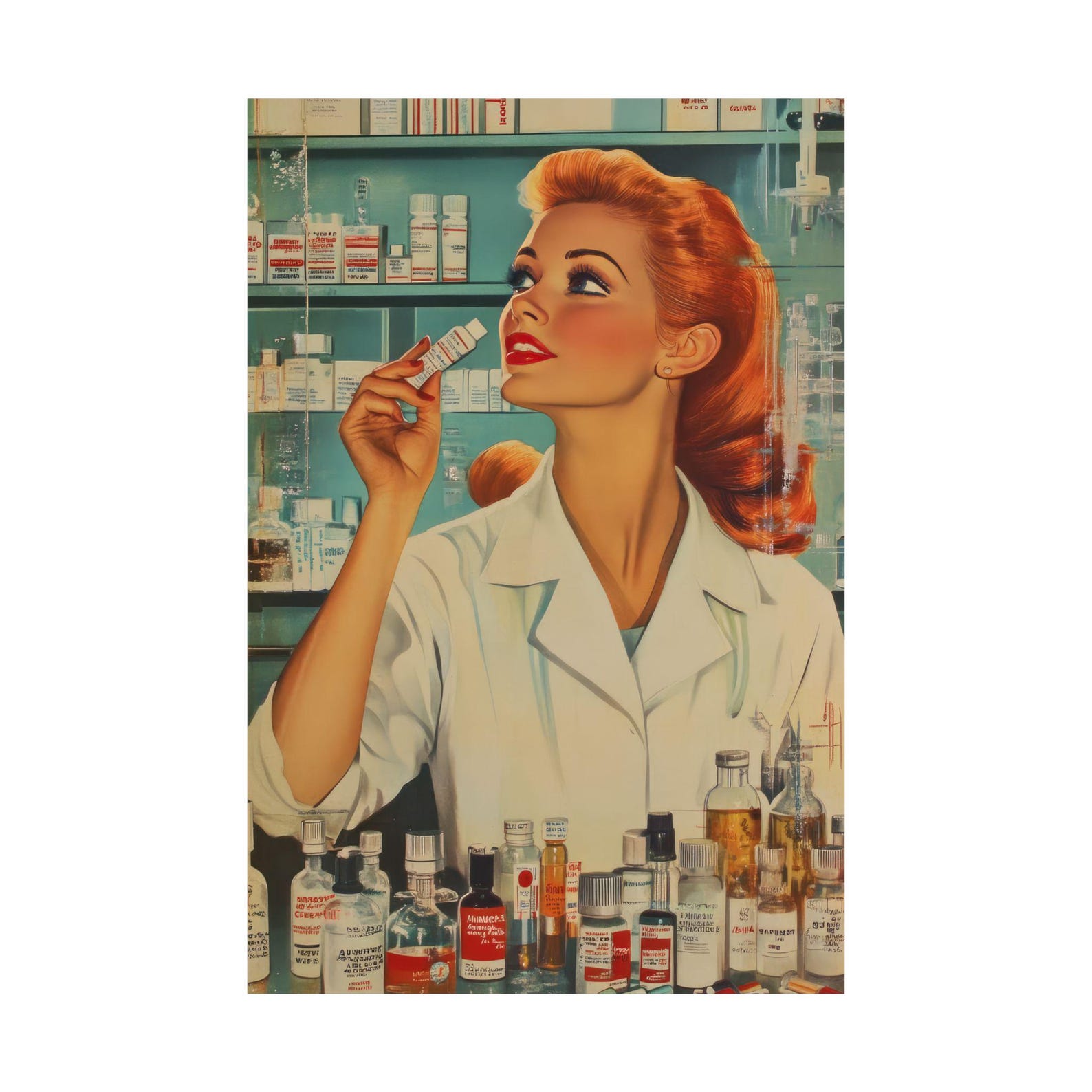 Vintage Pharmacy Wall Art, Retro Wall Art, Apothecary Decor, 50s ...