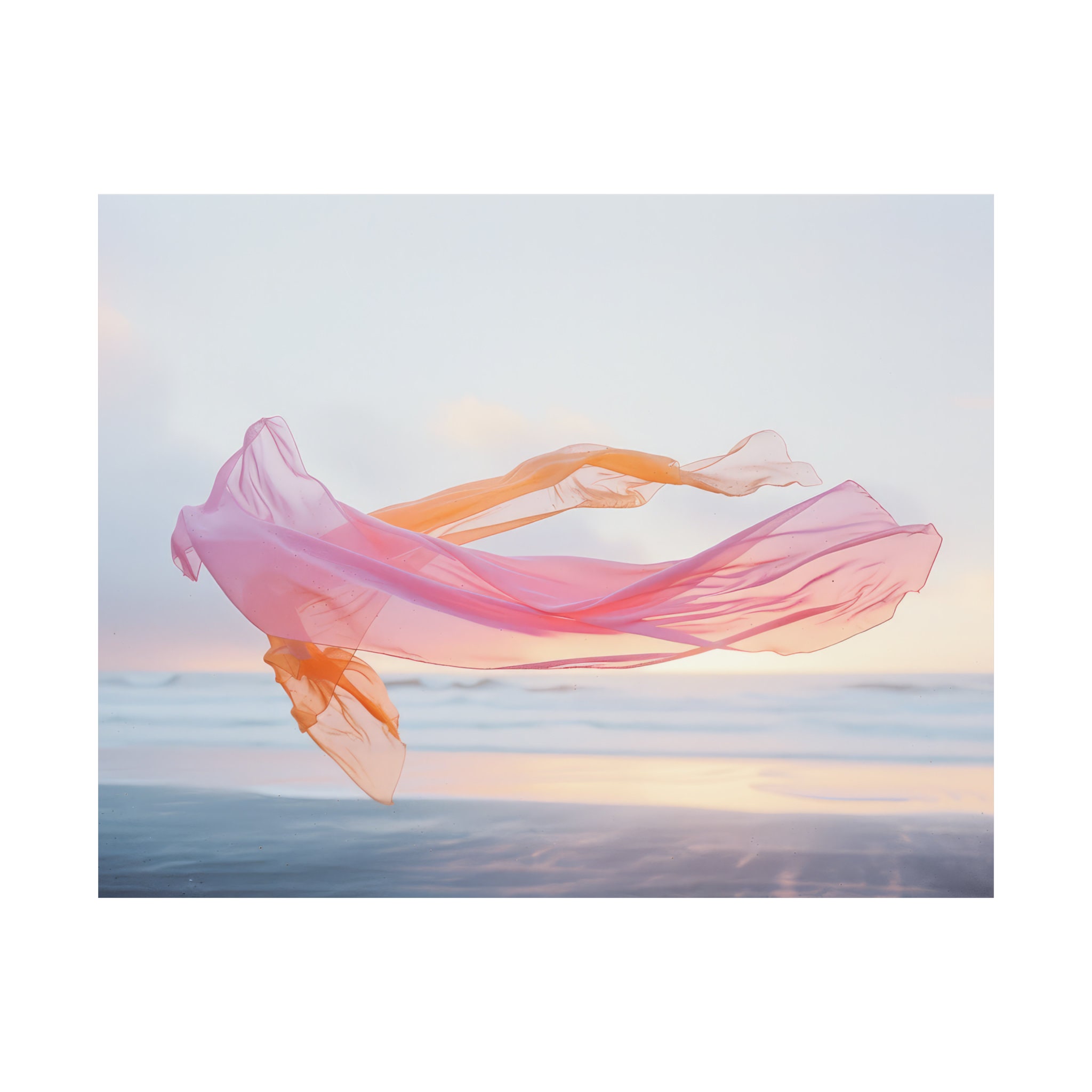 Silk Scarves Floating at the Beach Photo Wall Art Romantic Photo Poster ...