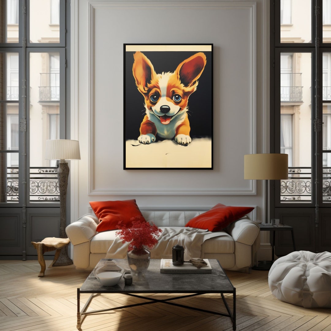 Vintage Corgi Wall Art Corgi Poster Dog Wall Art Cute Puppy Print - Etsy
