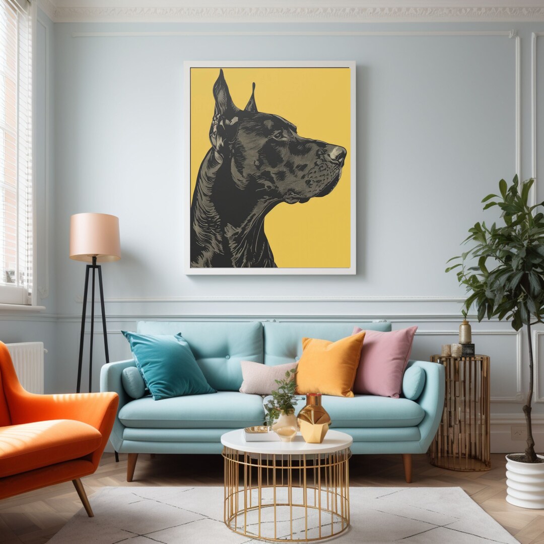 Great Dane Wall Art Great Dane Graphic Painting Dog Wall Art Dog Poster ...