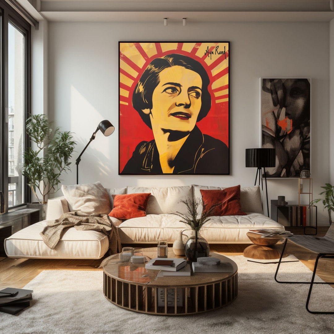 Ayn Rand Wall Art Retro Poster Popart Print Collage Ayn Rant Signature ...