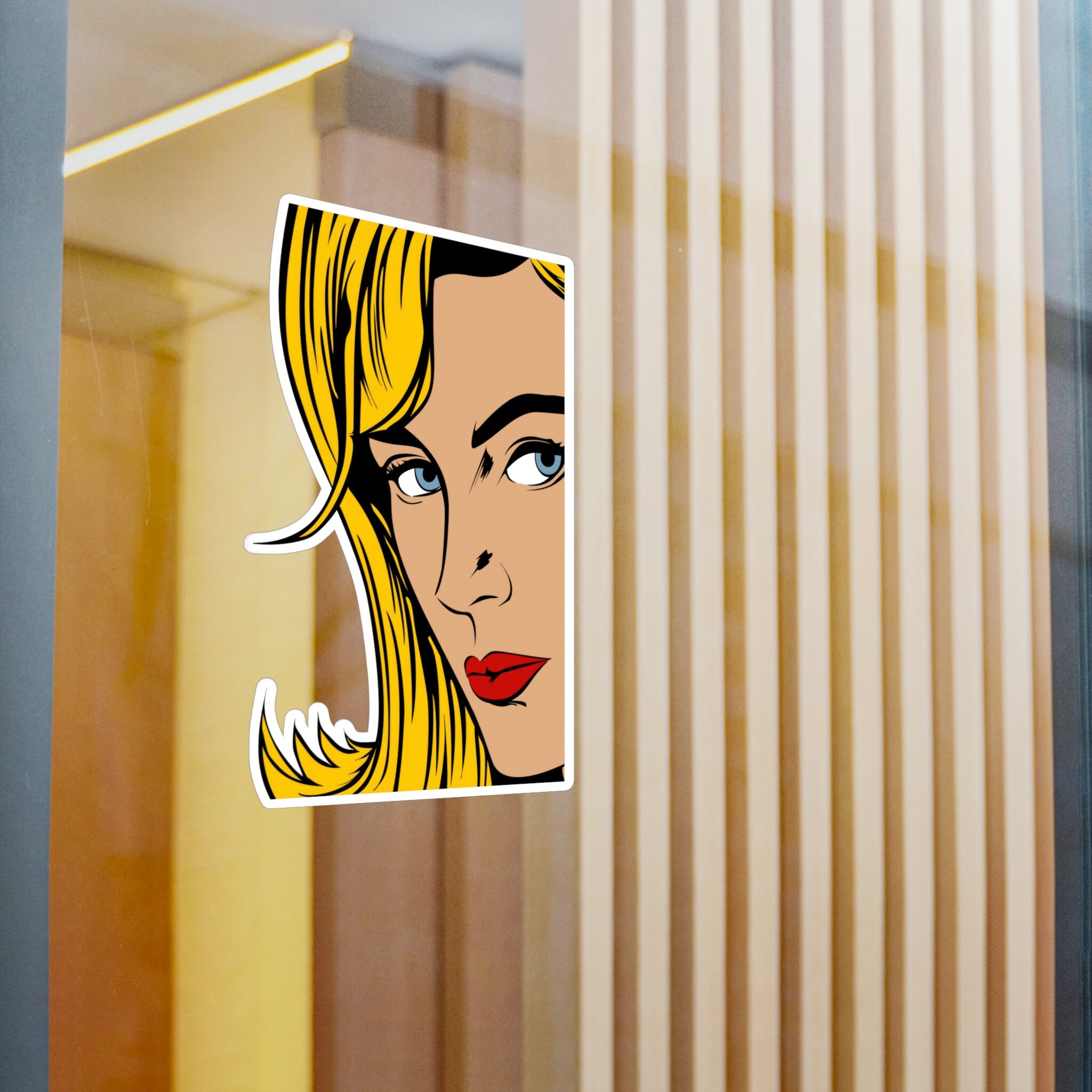 Retro Blonde Girl Vinyl Decal Vintage Style Sticker Decal Pop Art ...