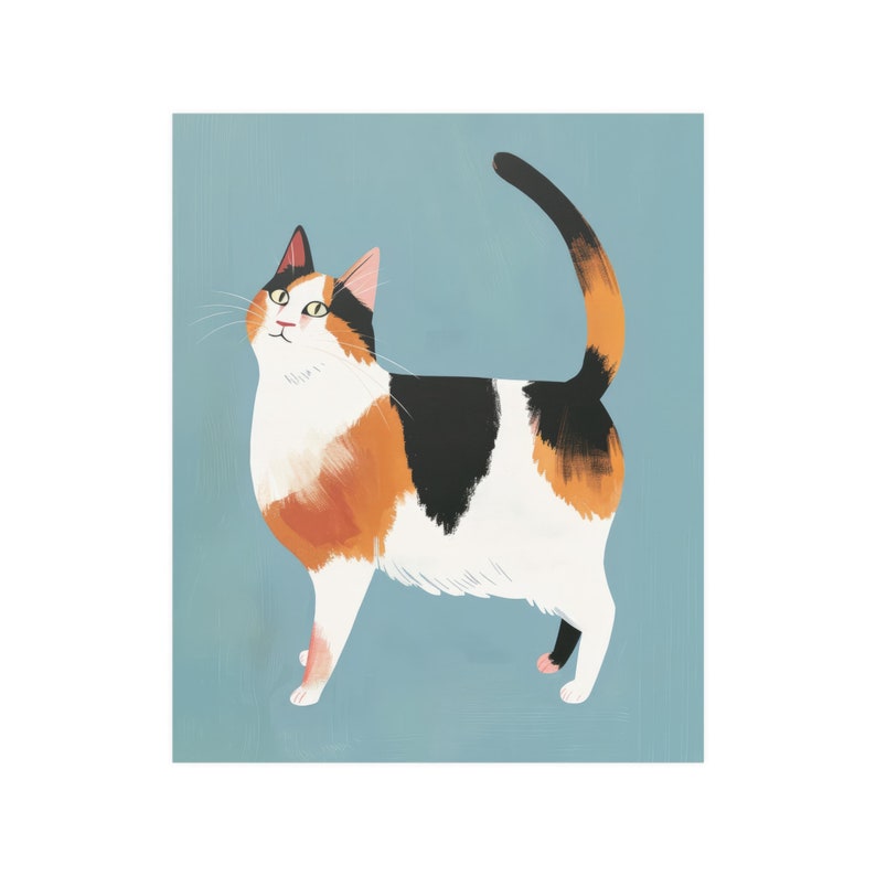 Cute Cat Wall Art Cat Illustration Cat Drawing Cute Cat Poster Print - Etsy