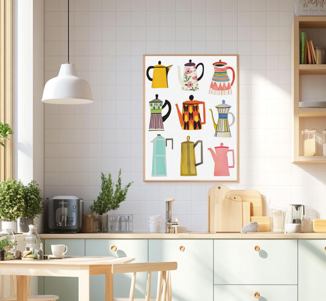 Teapots Wall Art Tea Poster Coffee Poster Tea Kettles Print Cute Tea ...