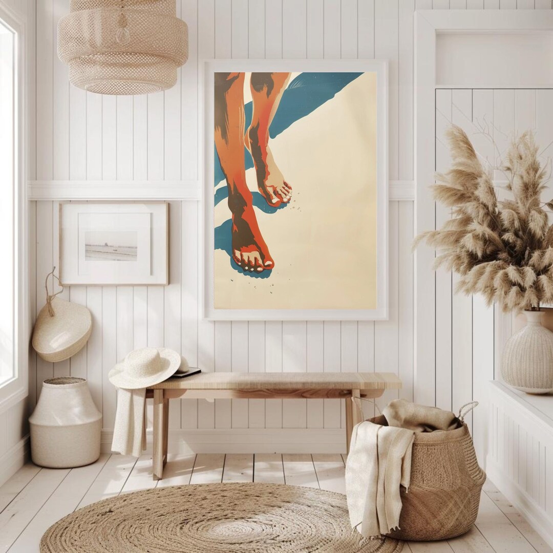 Sandy Feet Wall Art Beach Wall Art Beach House Art Summer House Poster ...