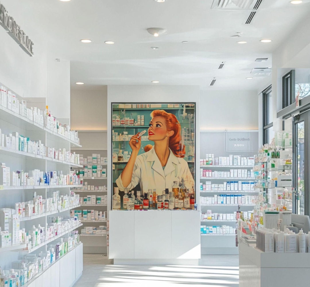 Vintage Pharmacy Wall Art, Retro Wall Art, Apothecary Decor, 50s ...