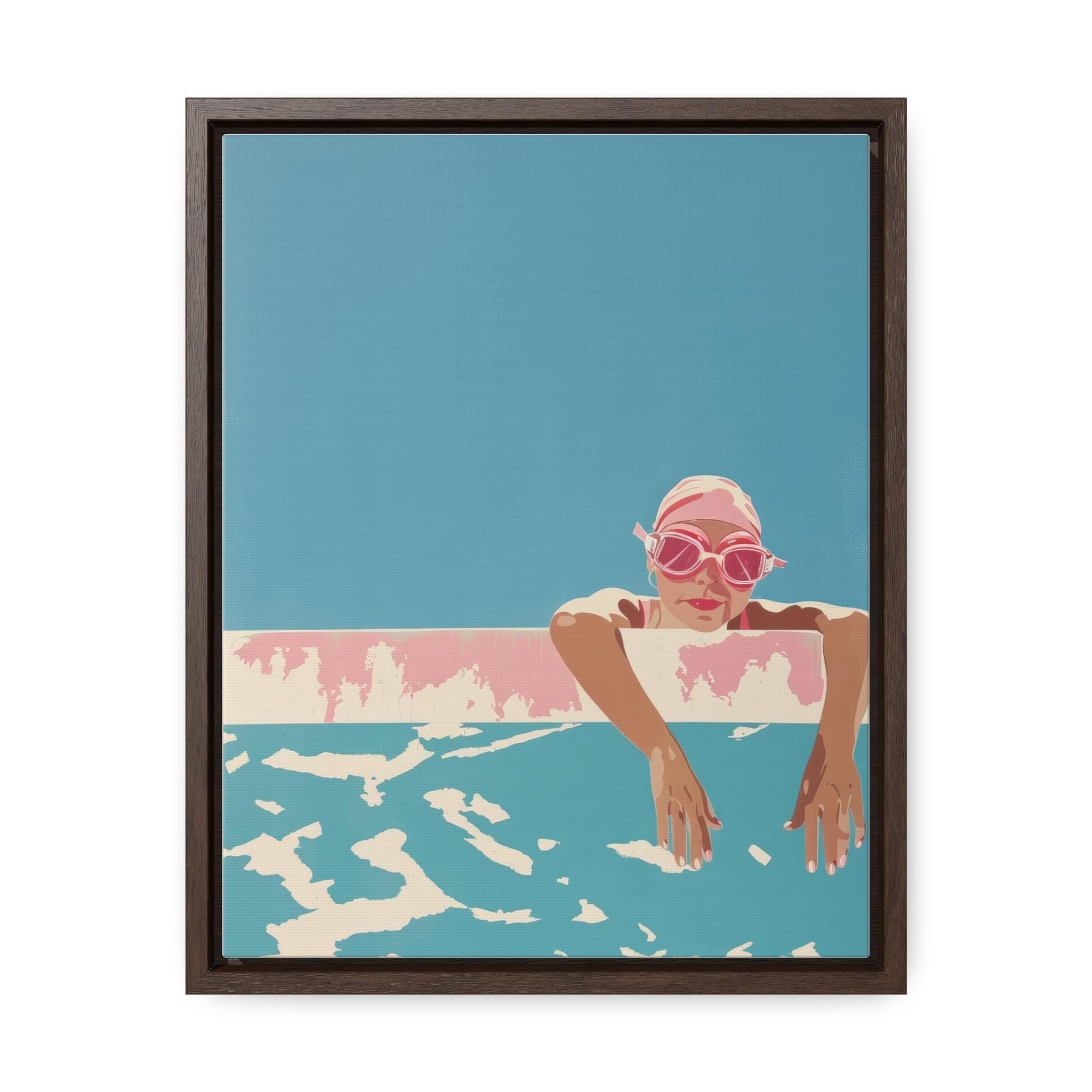 Swimming Pool Wall Art Swimming Print Swim Poster Blue and Pink Wall ...