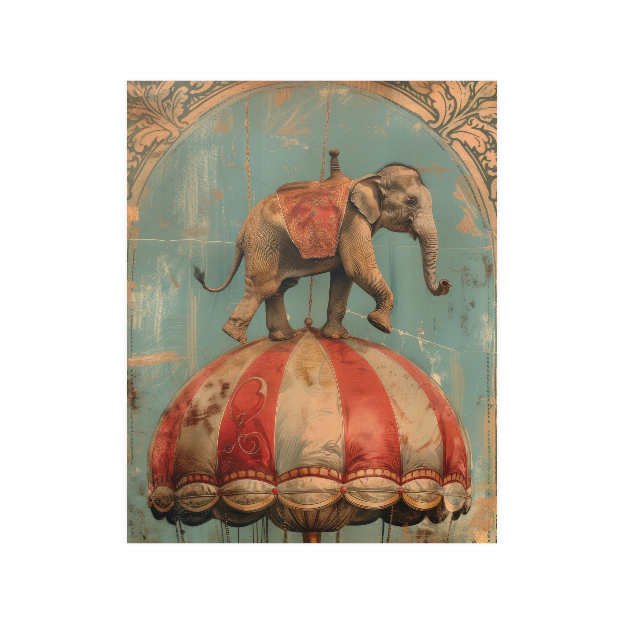 Vintage Circus Wall Art Elephant Wall Art Retro Circus Poster Antique ...