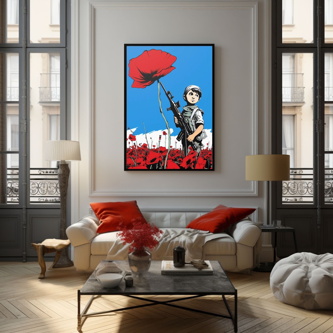Poppy Wall Art Poppy Field Boy With Gun Wall Art Poppy Guard Poppy ...
