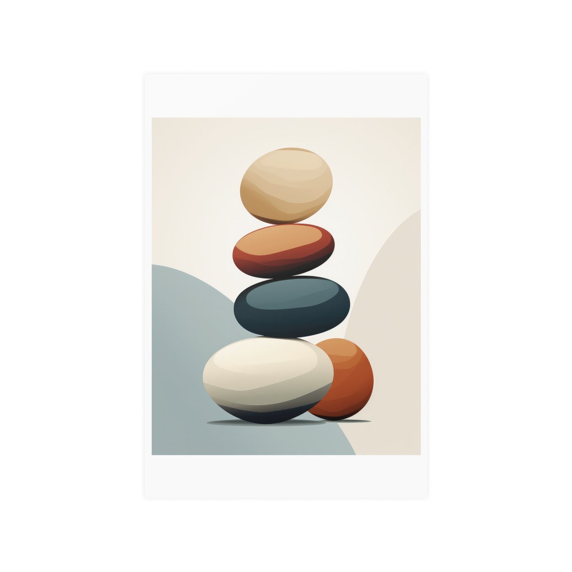 Minimalistic Abstract Rocks Japandi Wall Art Simple Aesthetic Poster - Etsy