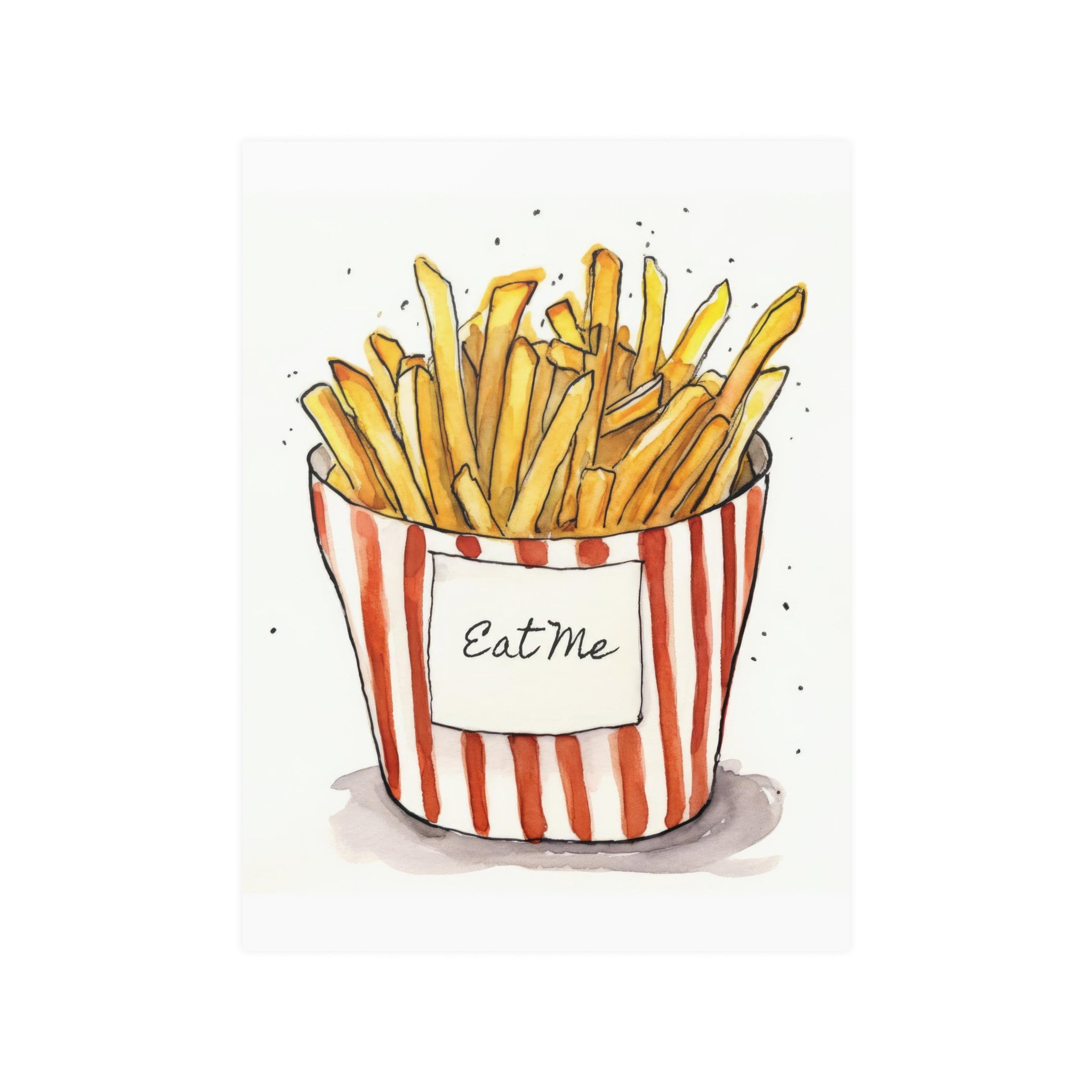 French Fries Wall Art Watercolor Illustration Print Fries Watercolor ...
