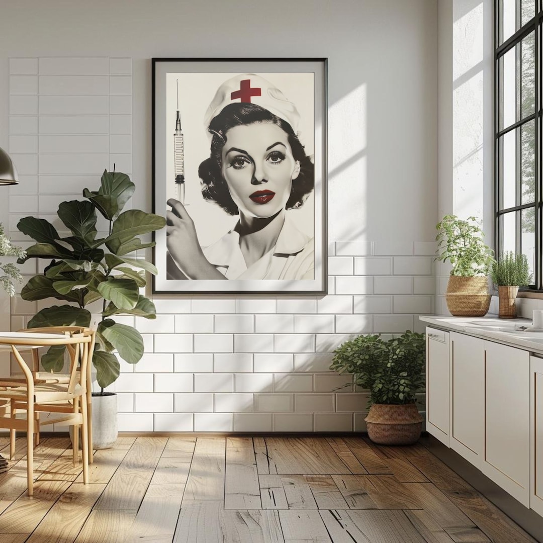 Retro Nurse Wall Art Vintage Doctor Poster Medical Print Hospital Wall ...