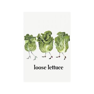 Loose Lettuce Wall Art Kitchen Poster Kitchen Decor Lettuce Print Funny ...