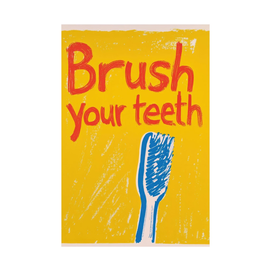Brush Your Teeth Poster Toothbrush Wall Art, Fun Bathroom Decor ...