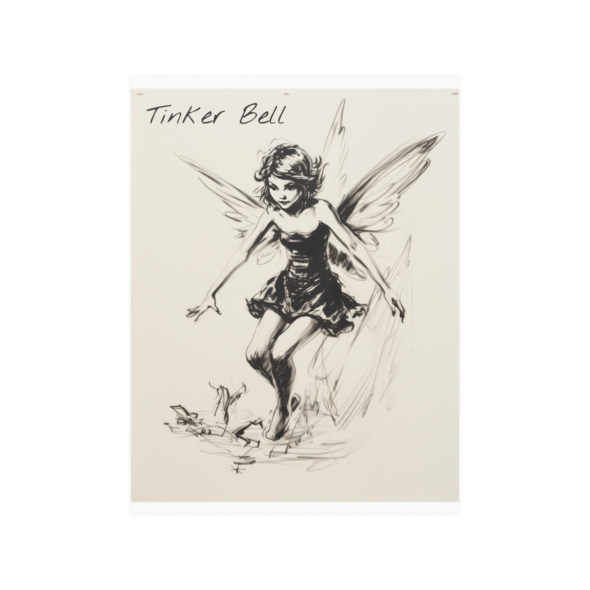 Tinker Bell Wall Art Hand Drawing Printed Poster Tinkerbell Wall Art - Etsy
