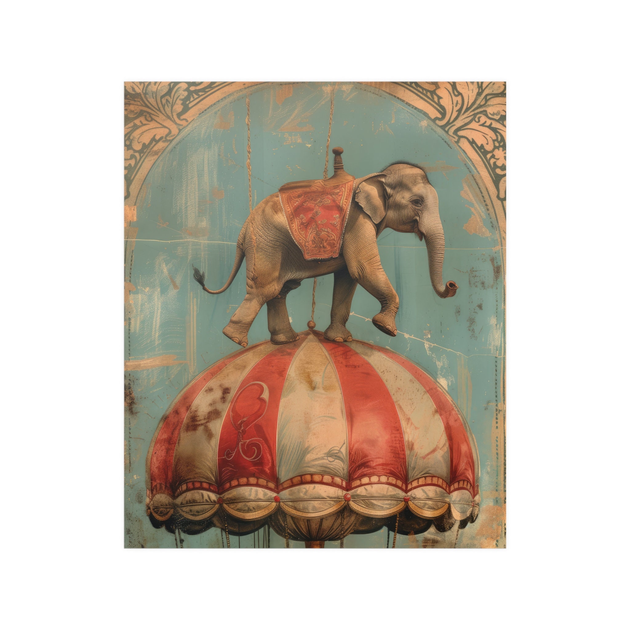 Vintage Circus Wall Art Elephant Wall Art Retro Circus Poster Antique ...