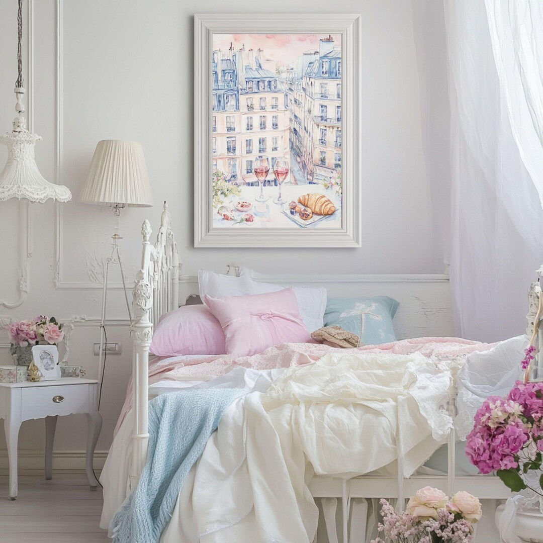 Parisian Poster, Pastel Wall Art, Paris Wall Art, Champagne and ...