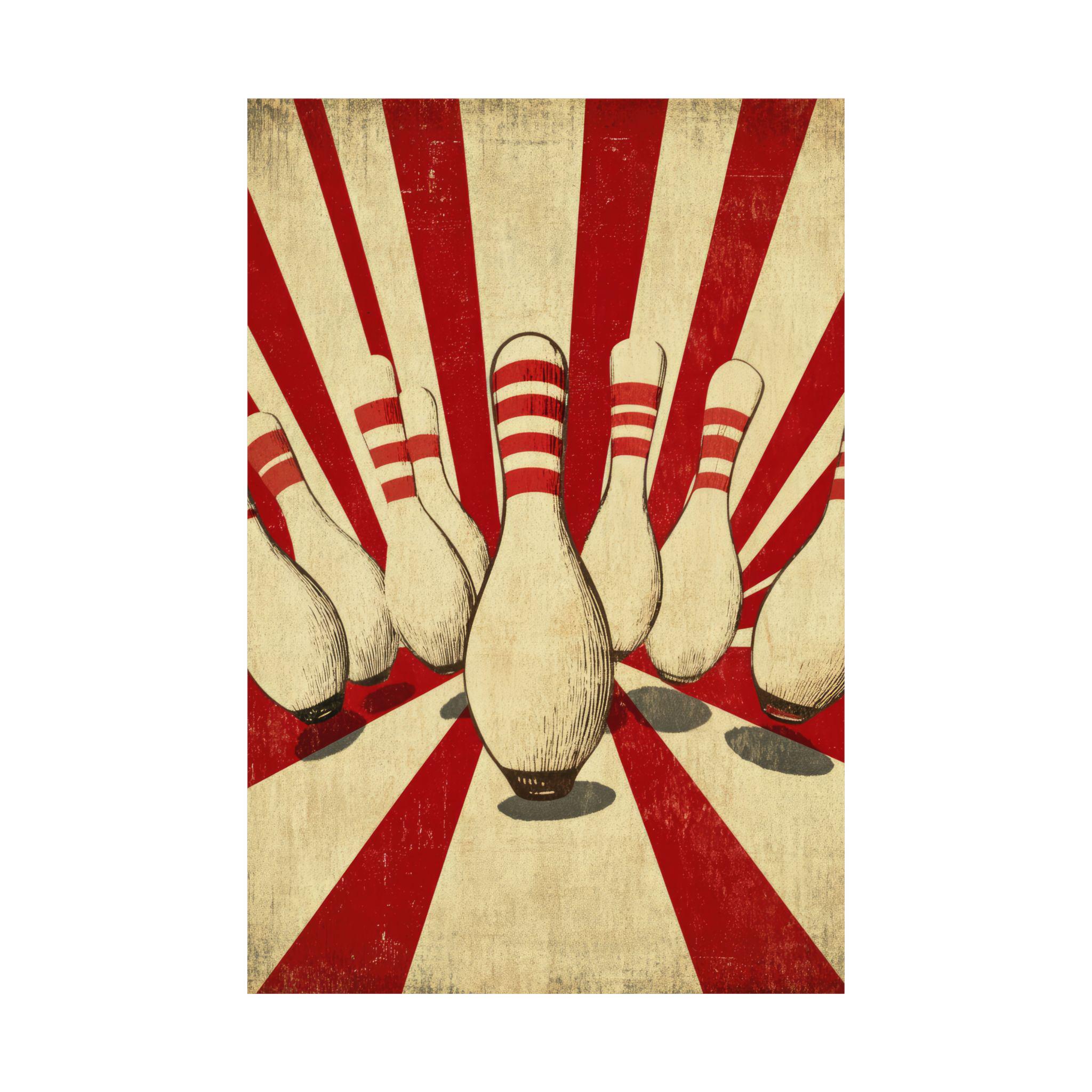 Vintage Bowling Decor, Retro Bowling Wall Art, Game Room Decor, Bowling ...