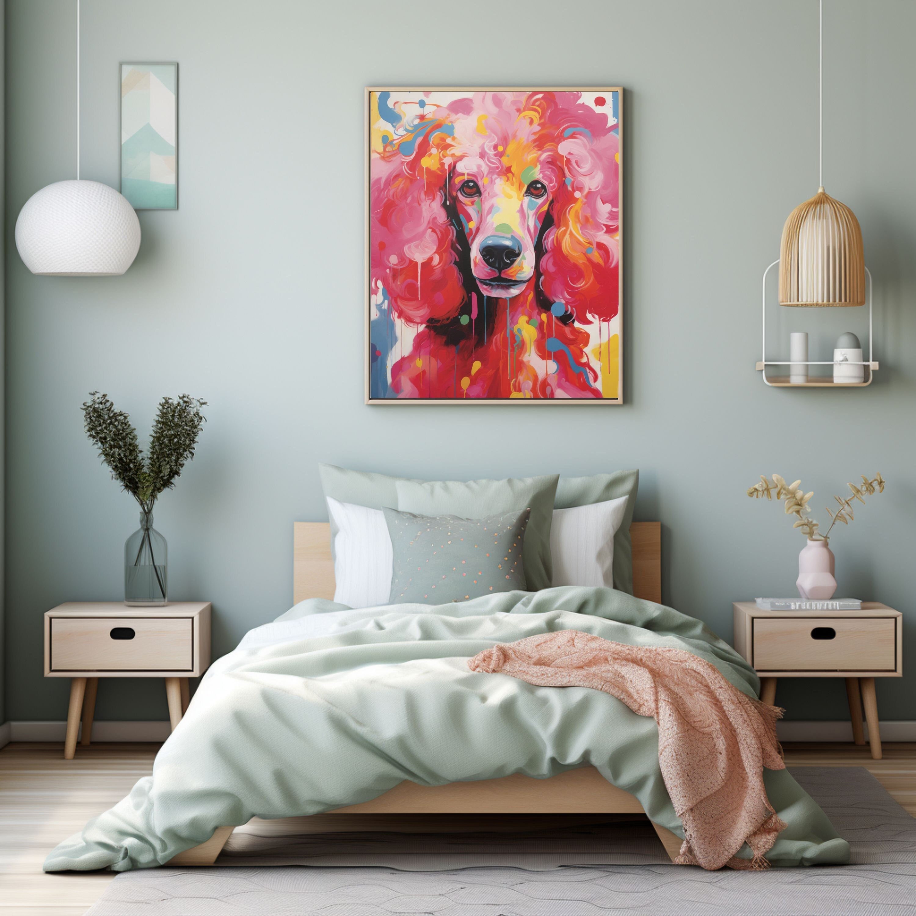 Pink Poodle Wall Art Watercolor Painting Poodle Poster Print - Etsy