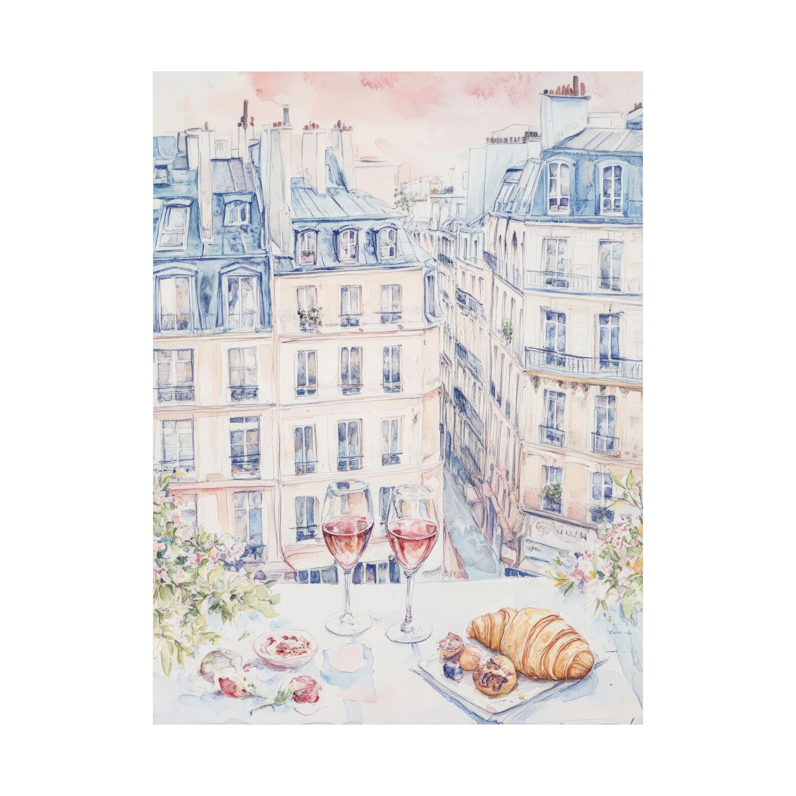 Parisian Poster, Pastel Wall Art, Paris Wall Art, Champagne and ...