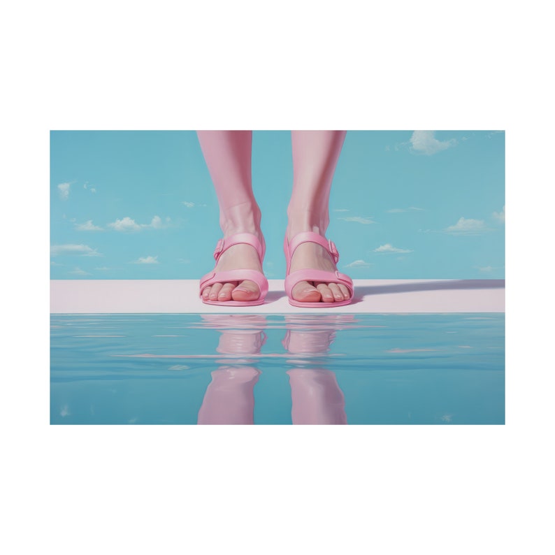 Pink Sandals Girls Feet Poster Feet Wall Art Light Pink Poster Etsy
