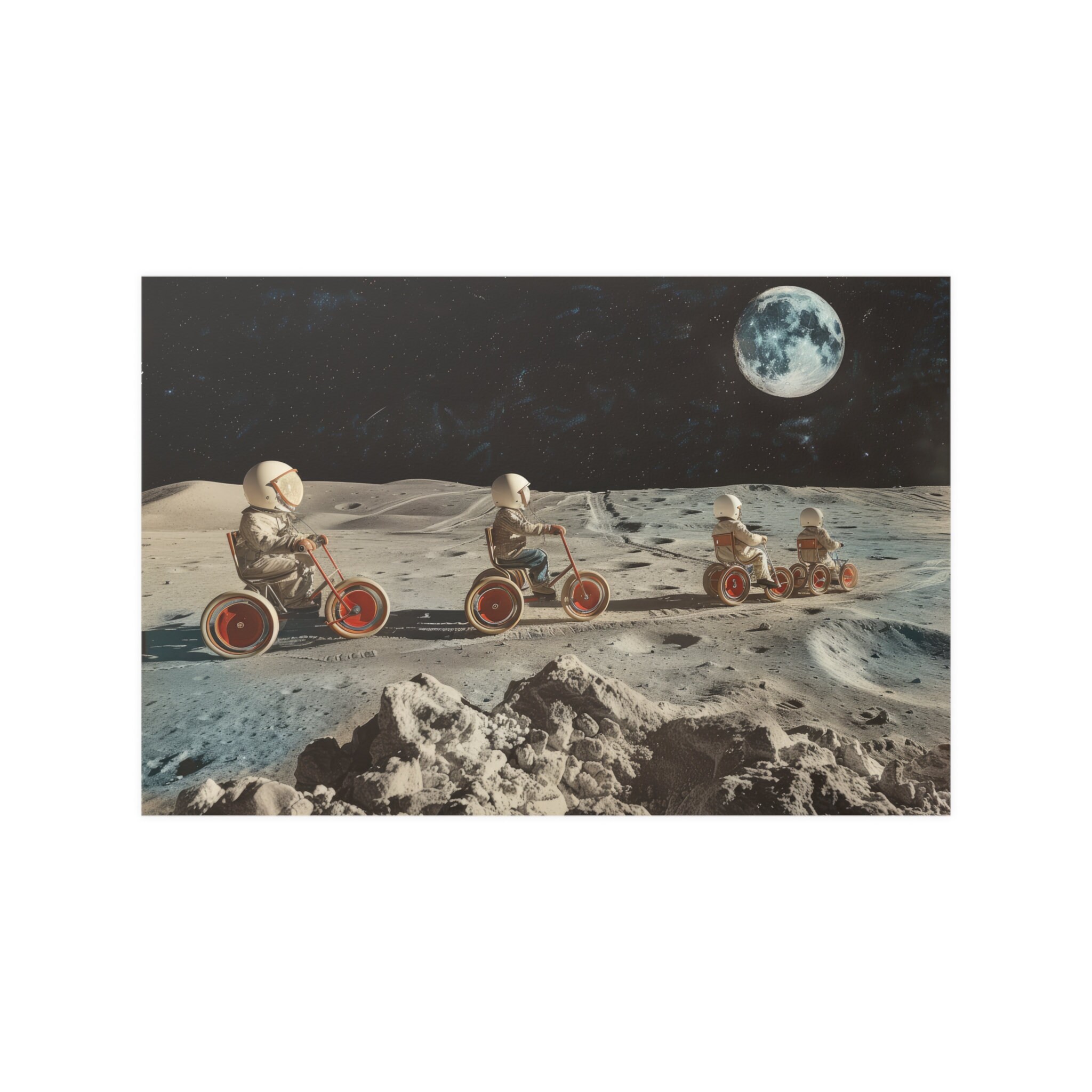 Outer Space Tricycle Riders Wall Art Space Wall Art Space Poster Moon ...