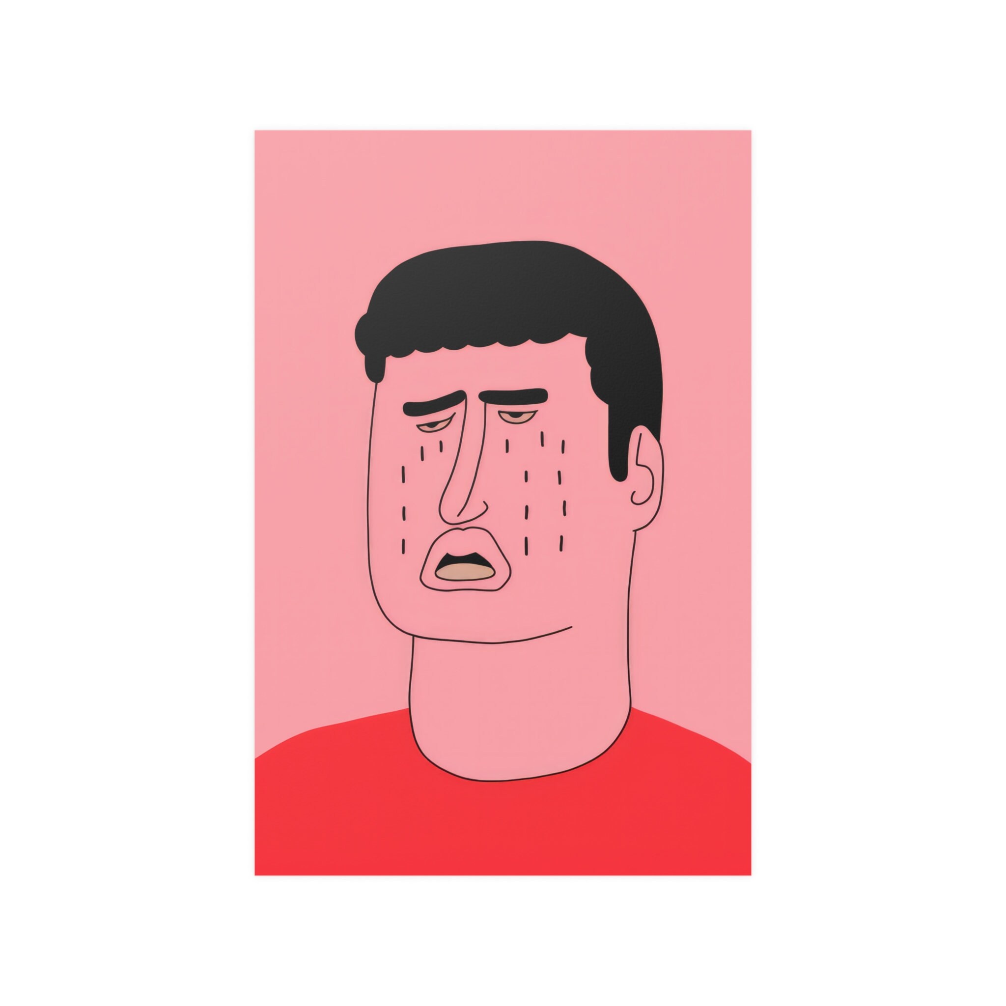 Cry Baby Crying Man Wall Art Comic Poster Original Art Print Cry Baby ...