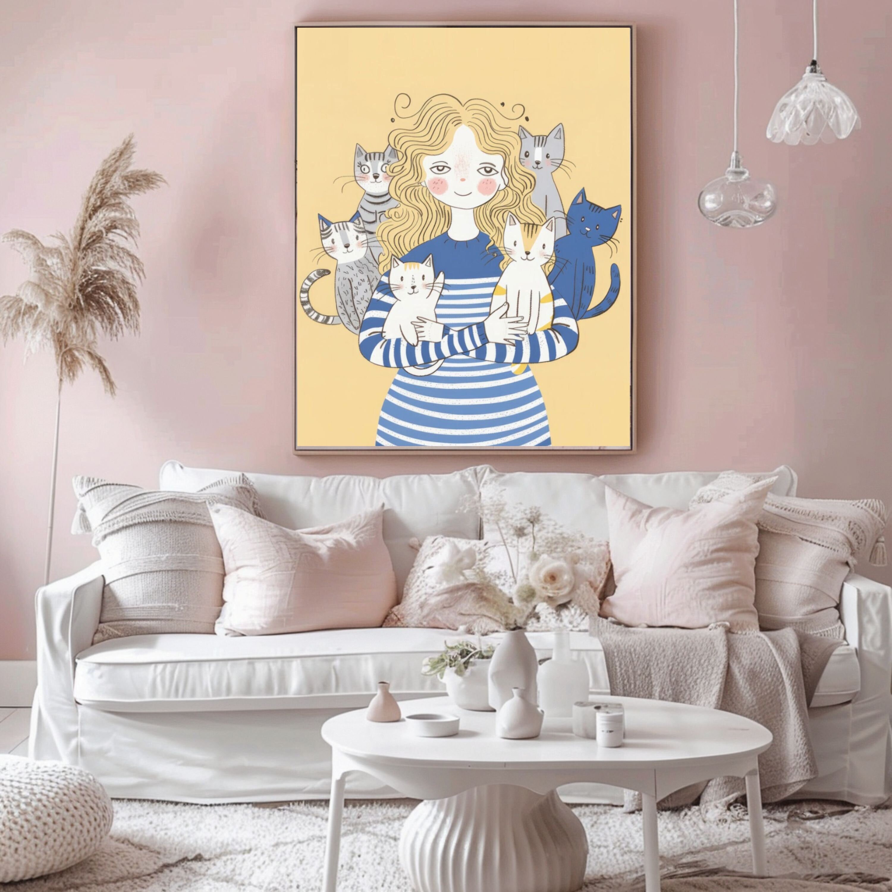 Cat Lady Wall Art Cat Wall Art Cats Print Cat Lover Gift Crazy Cat Lady ...