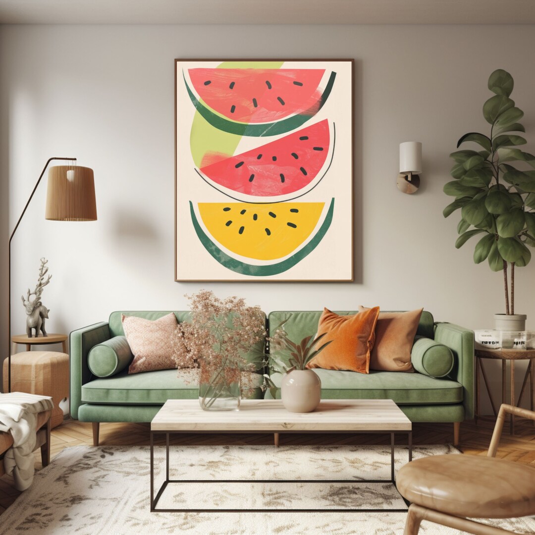 Watermelon Wall Art Kitchen Decor Watermelon Poster Melon Wall Art ...