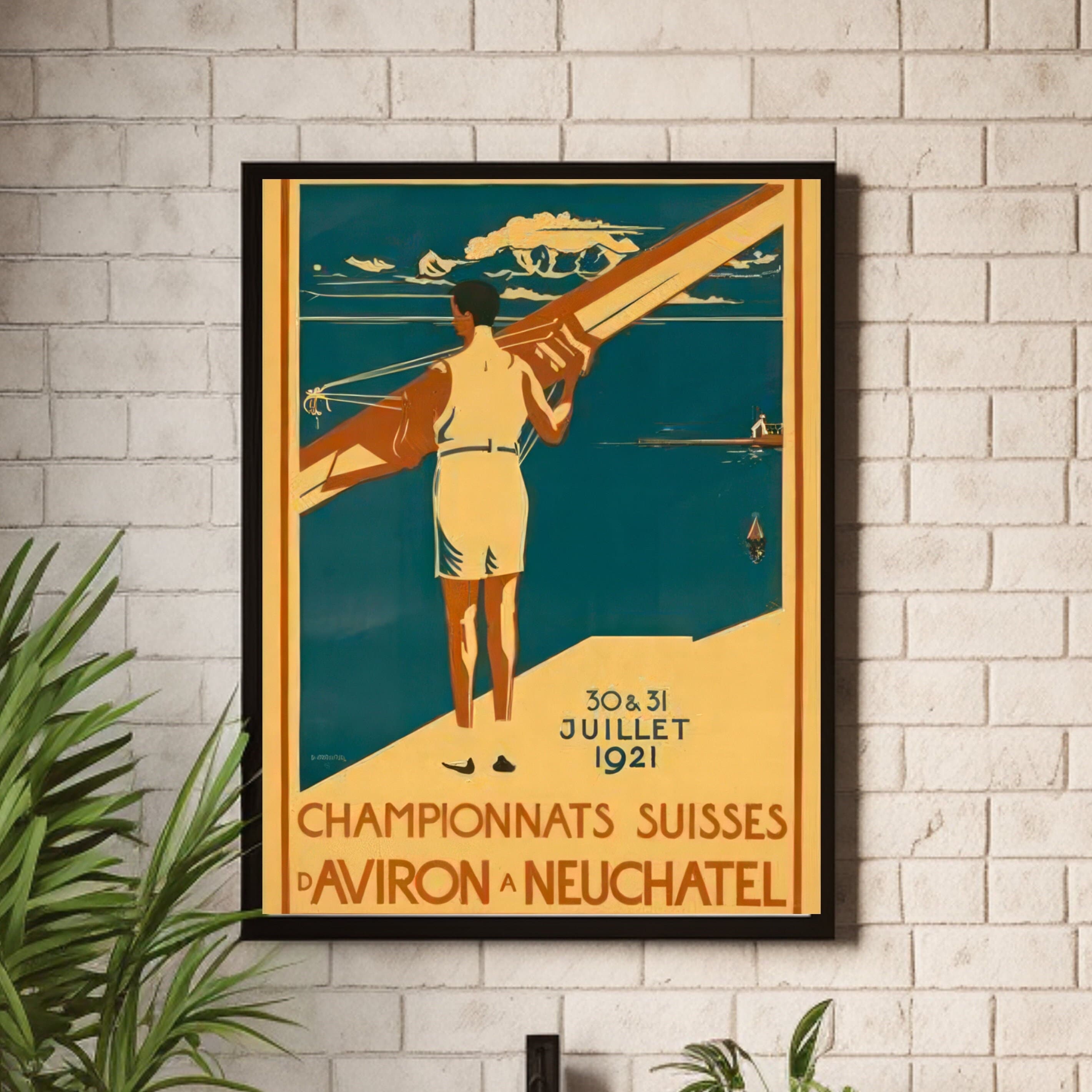 Antique French Rowing Poster Antique French Wall Art 1920 - Etsy