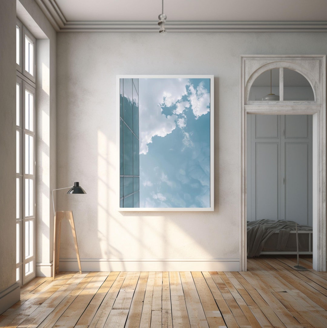 Glass Building Sky Wall Art Blue Cloudy Sky Poster Clouds Print - Etsy
