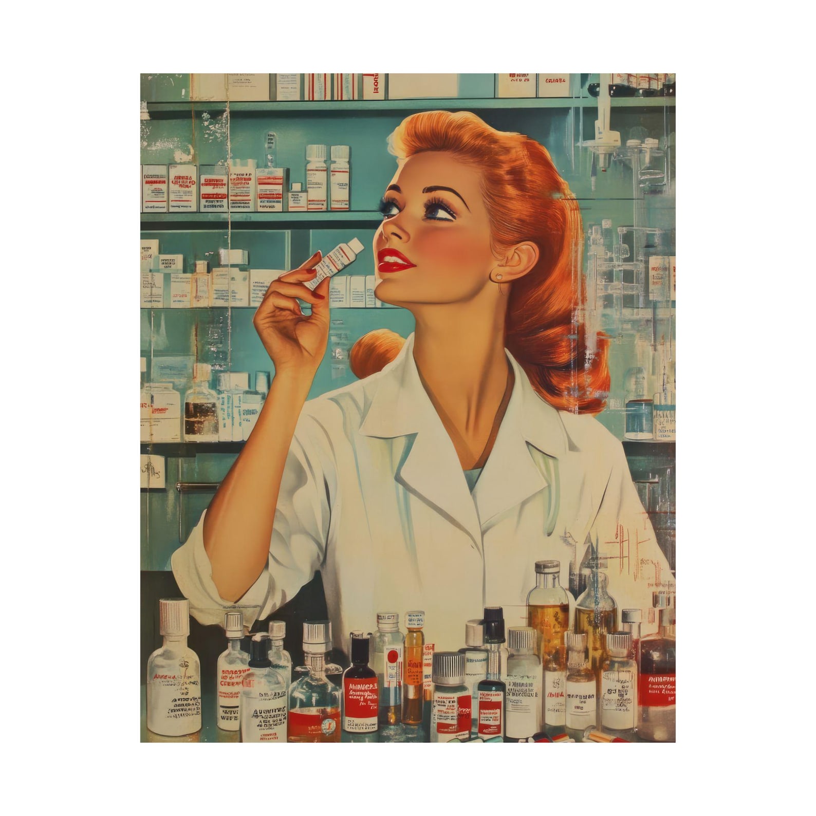 Vintage Pharmacy Wall Art, Retro Wall Art, Apothecary Decor, 50s ...