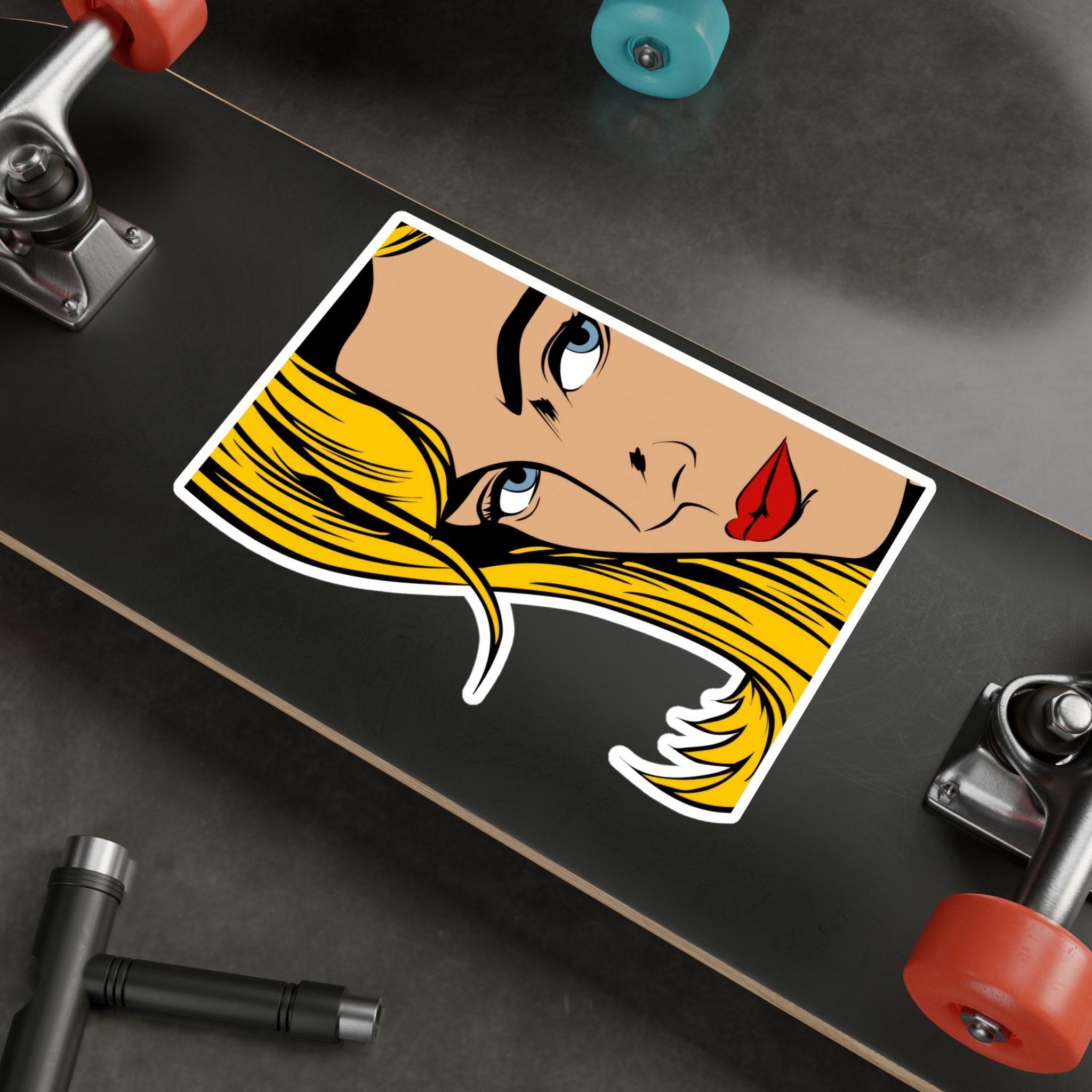 Retro Blonde Girl Vinyl Decal Vintage Style Sticker Decal Pop Art ...