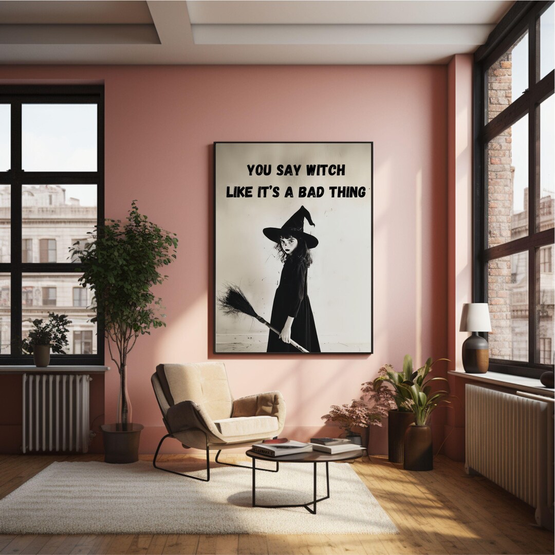 Halloween Wall Art Witch Poster Halloween Funny Witch Girl Print - Etsy
