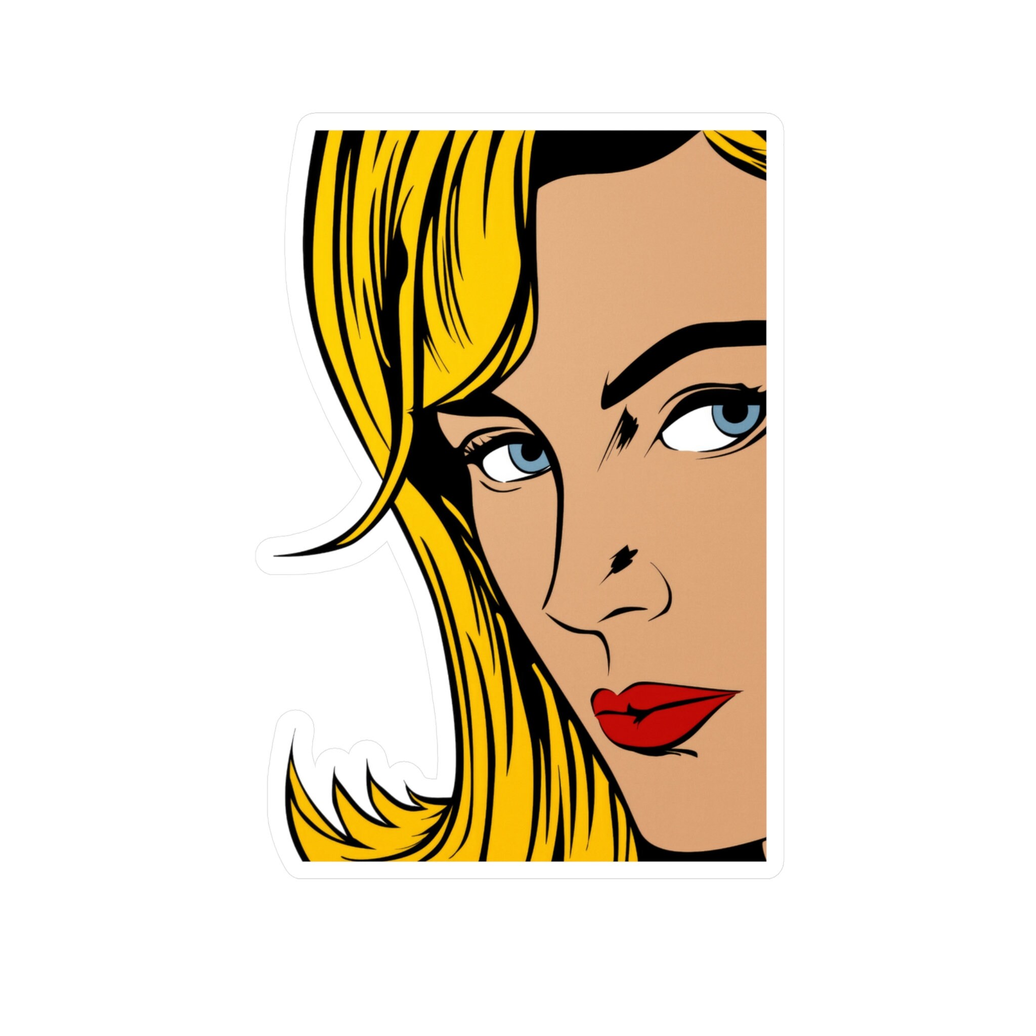 Retro Blonde Girl Vinyl Decal Vintage Style Sticker Decal Pop Art ...