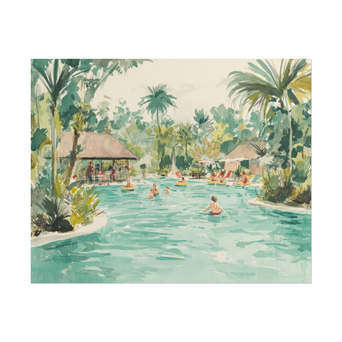 Tropical Poolside Wall Art, Relaxing Wall Decor, Summer Vibes Print ...