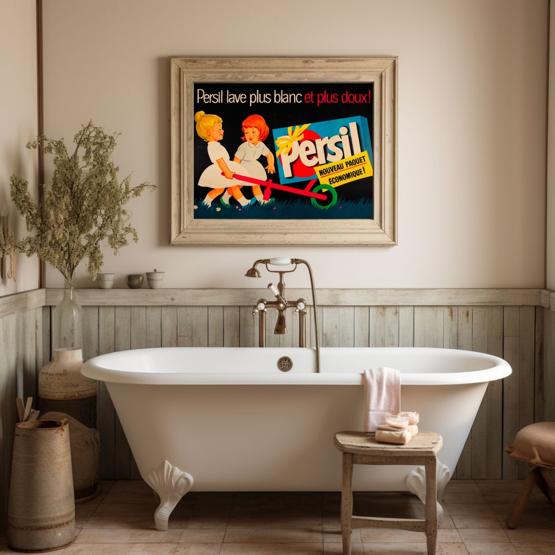Vintage French Wall Art Persil Advertising Poster - Etsy