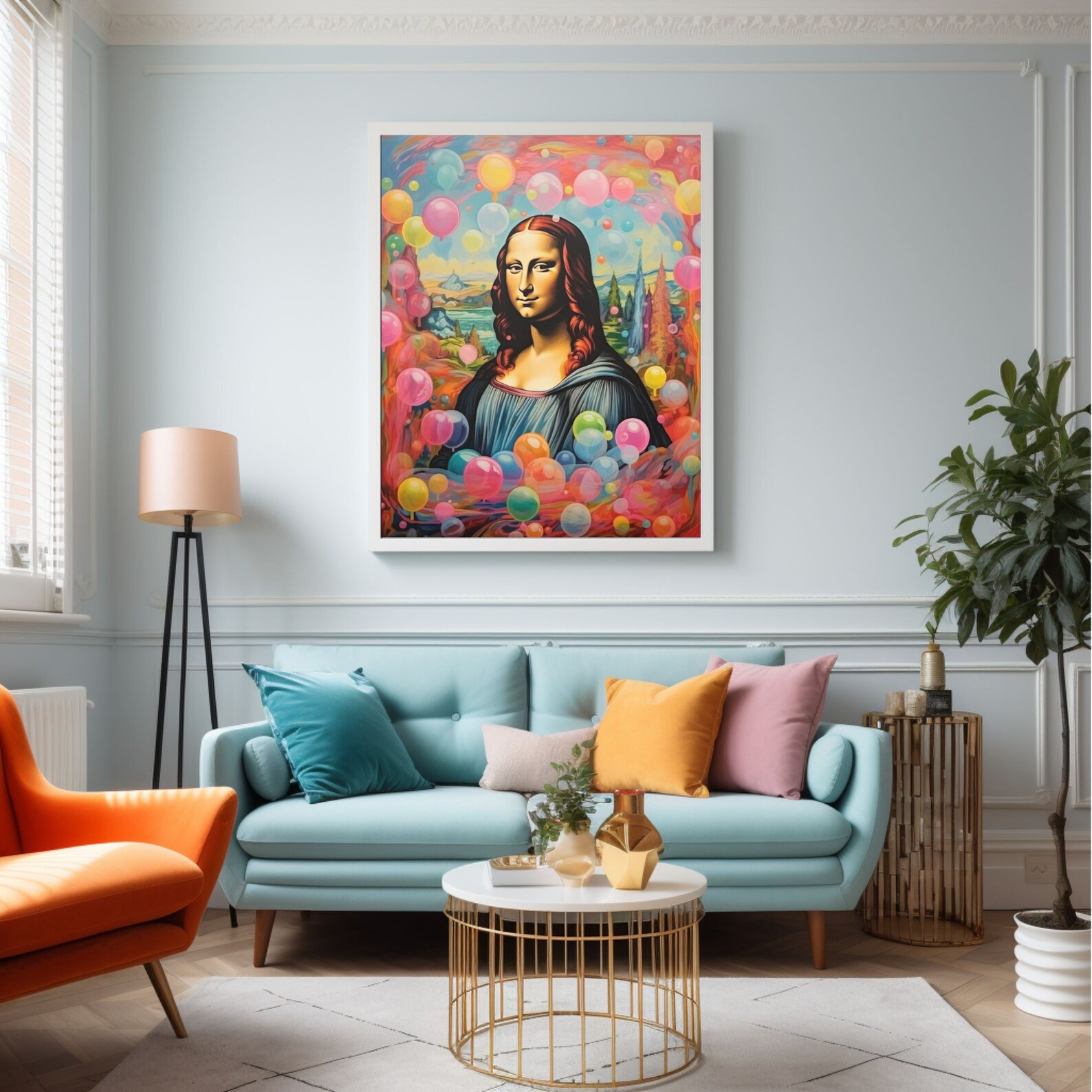 Mona Lisa Wall Art Mona Lisa With Balloons Pop Art Poster Monalisa ...