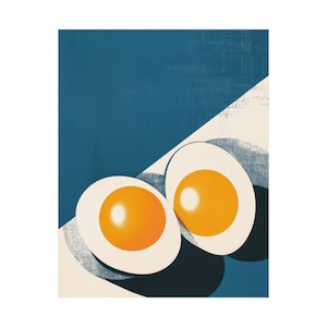 Eggs Wall Art, Retro Egg Poster, Eggs Print, Retro Kitchen Decor ...