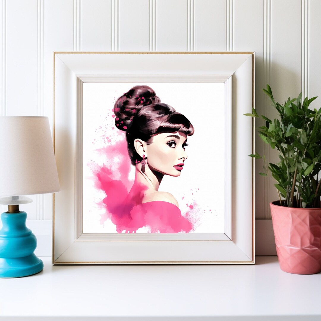 Audrey Hepburn Poster Hot Pink Poster Preppy Art Mauve Pink - Etsy