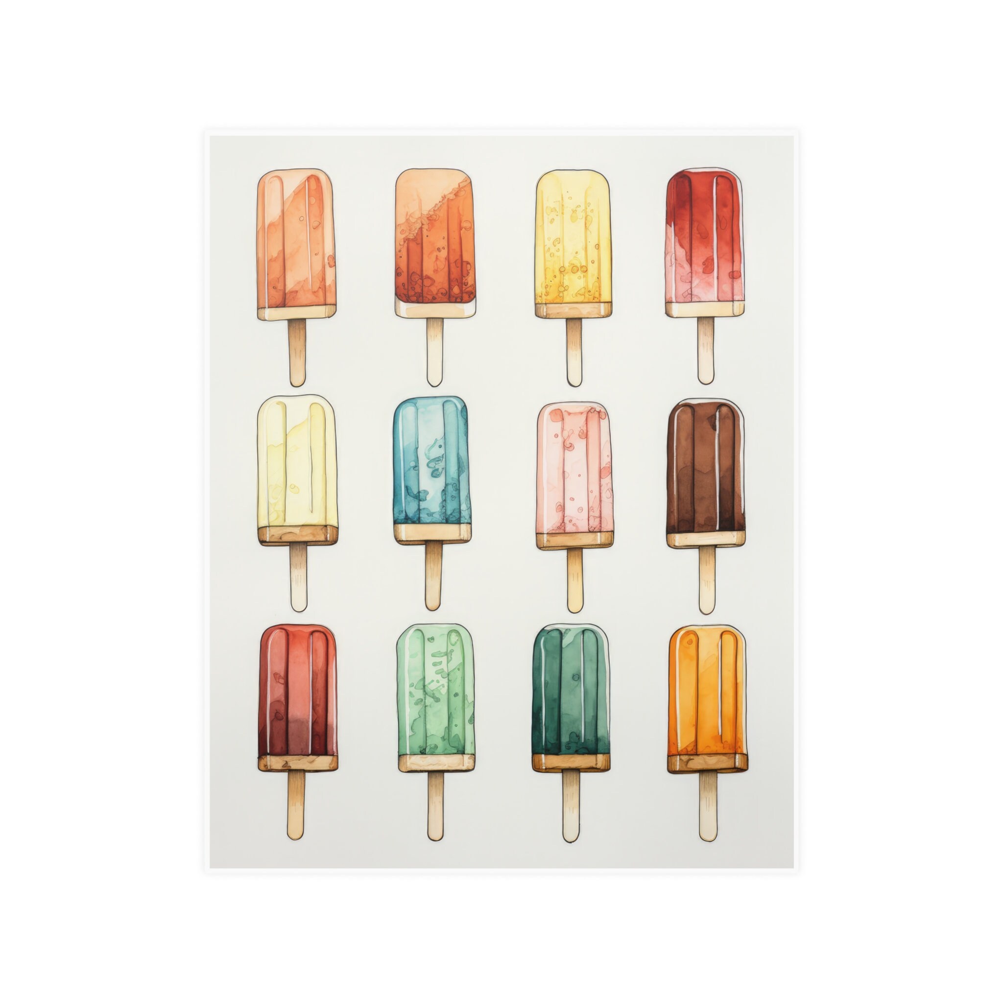 Pop Art Retro Style Wall Art Popsicles Poster, Dorm Room, Preppy Art - Etsy