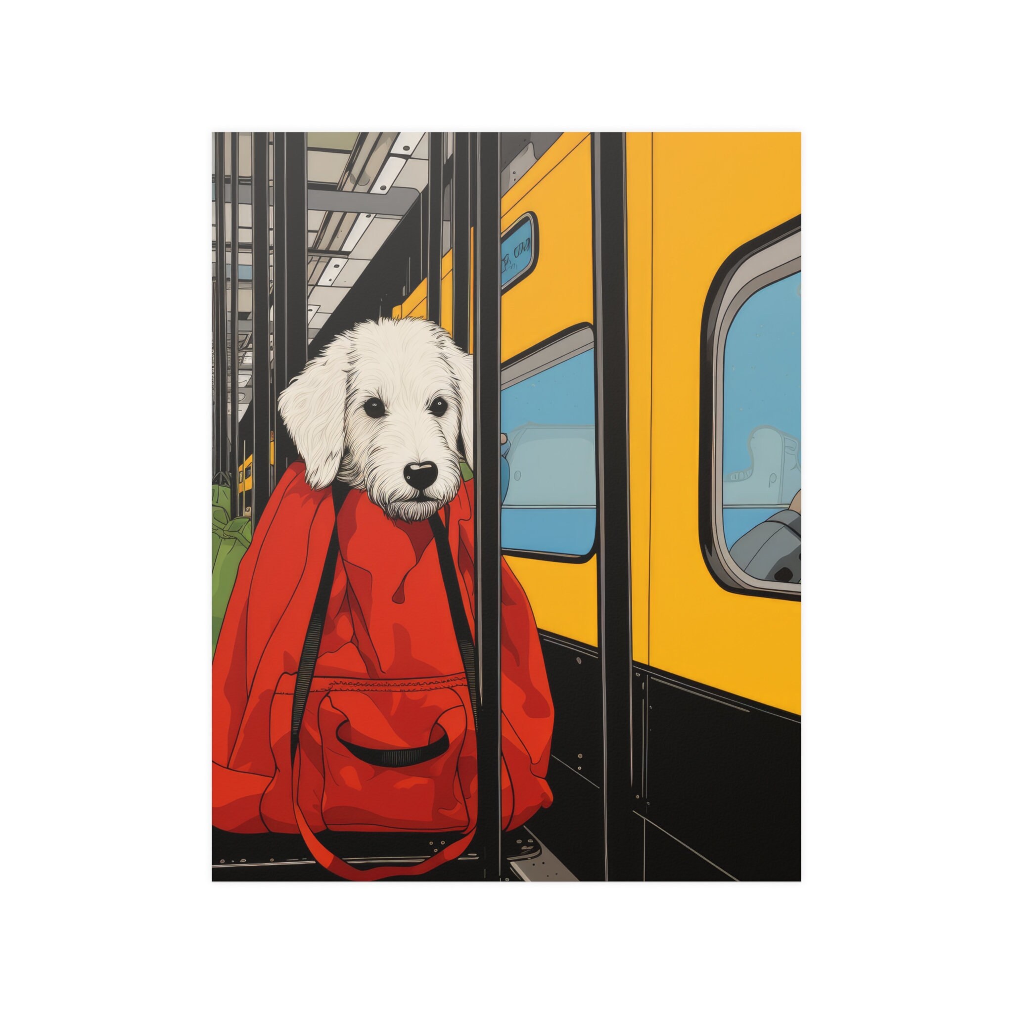 NYC Subway Dog in a Bag Wall Art Dog Funny Poster - Etsy