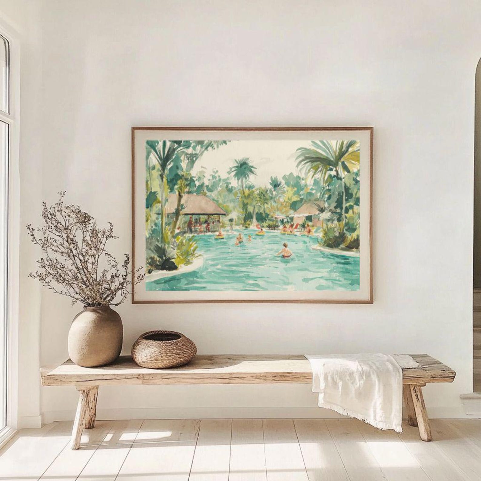 Tropical Poolside Wall Art, Relaxing Wall Decor, Summer Vibes Print ...