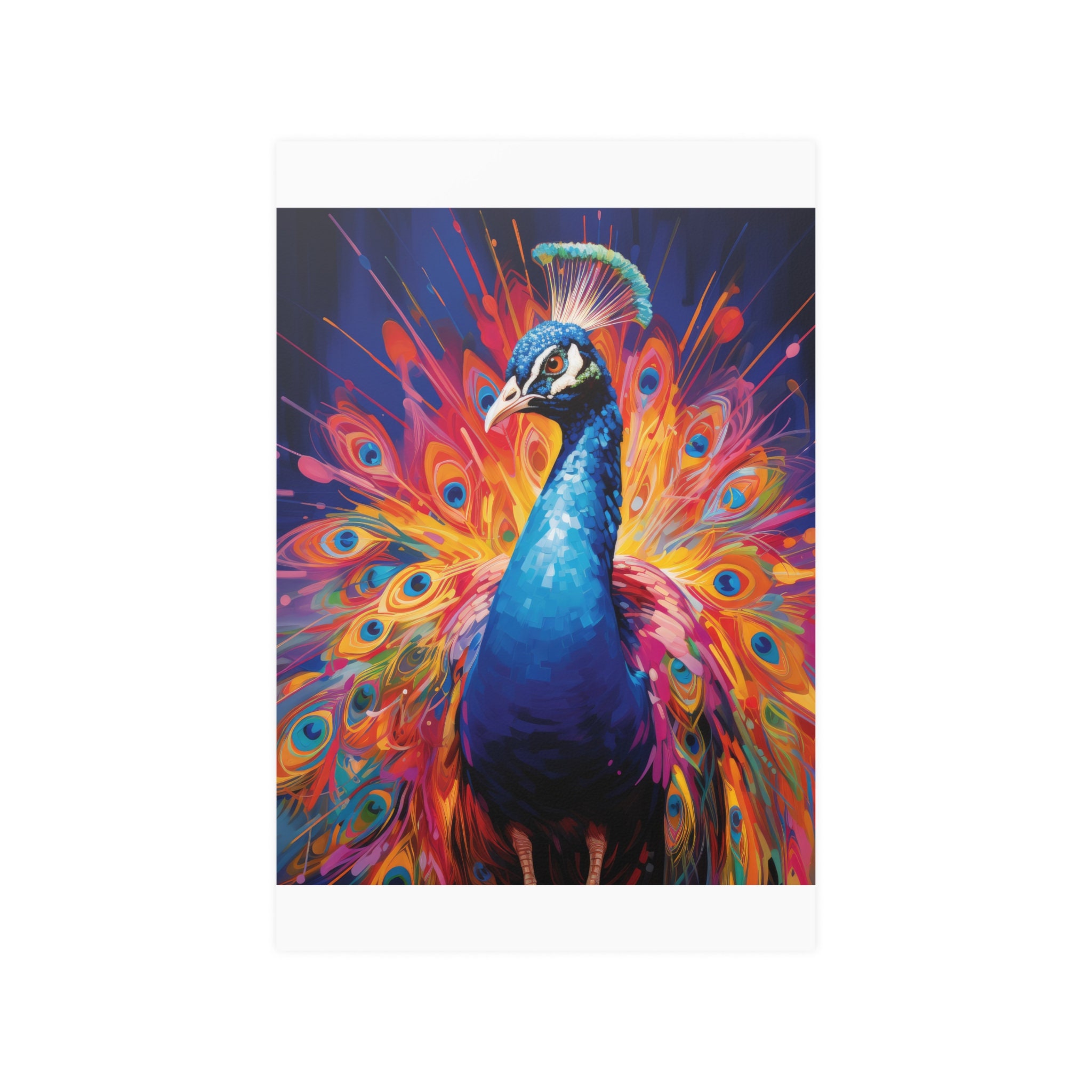 Peacock Wall Art Print Colorful Peacock Poster - Etsy